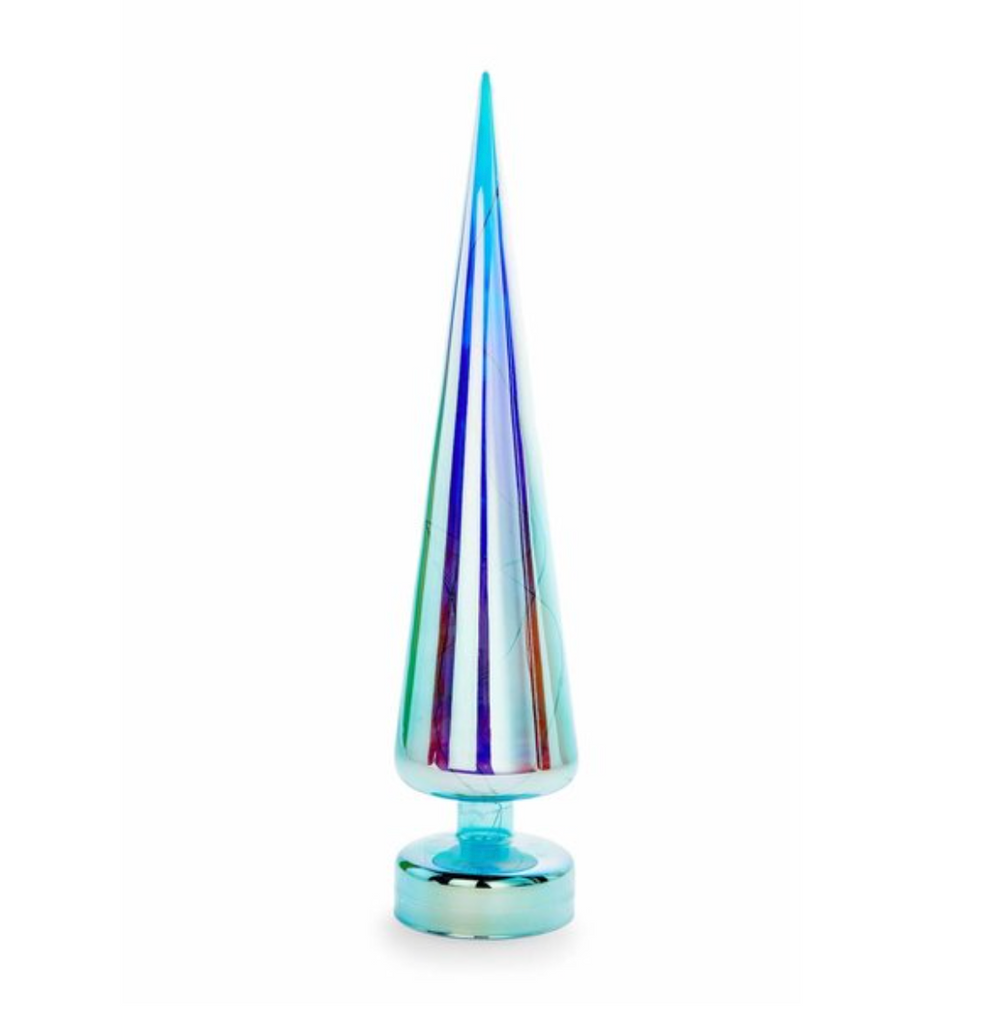 MoMA LED Glass Lighted Trees - Iridescent teal | touchGOODS